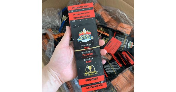 Moon Rockets Pre Roll Packaging, Kief Mylar Bag