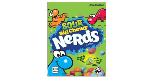 Nerds Candy Packaging 500mg THC 1oz 31g Mylar Bag Wholesale